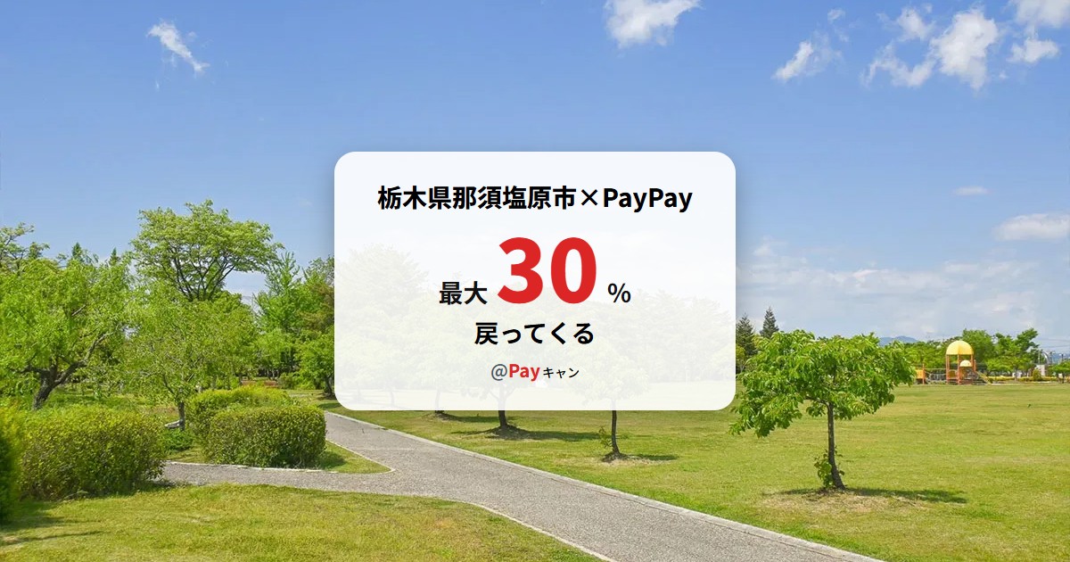 那須塩原市で実施されたPayPayキャンペーン（最大30%還元）-Payキャン